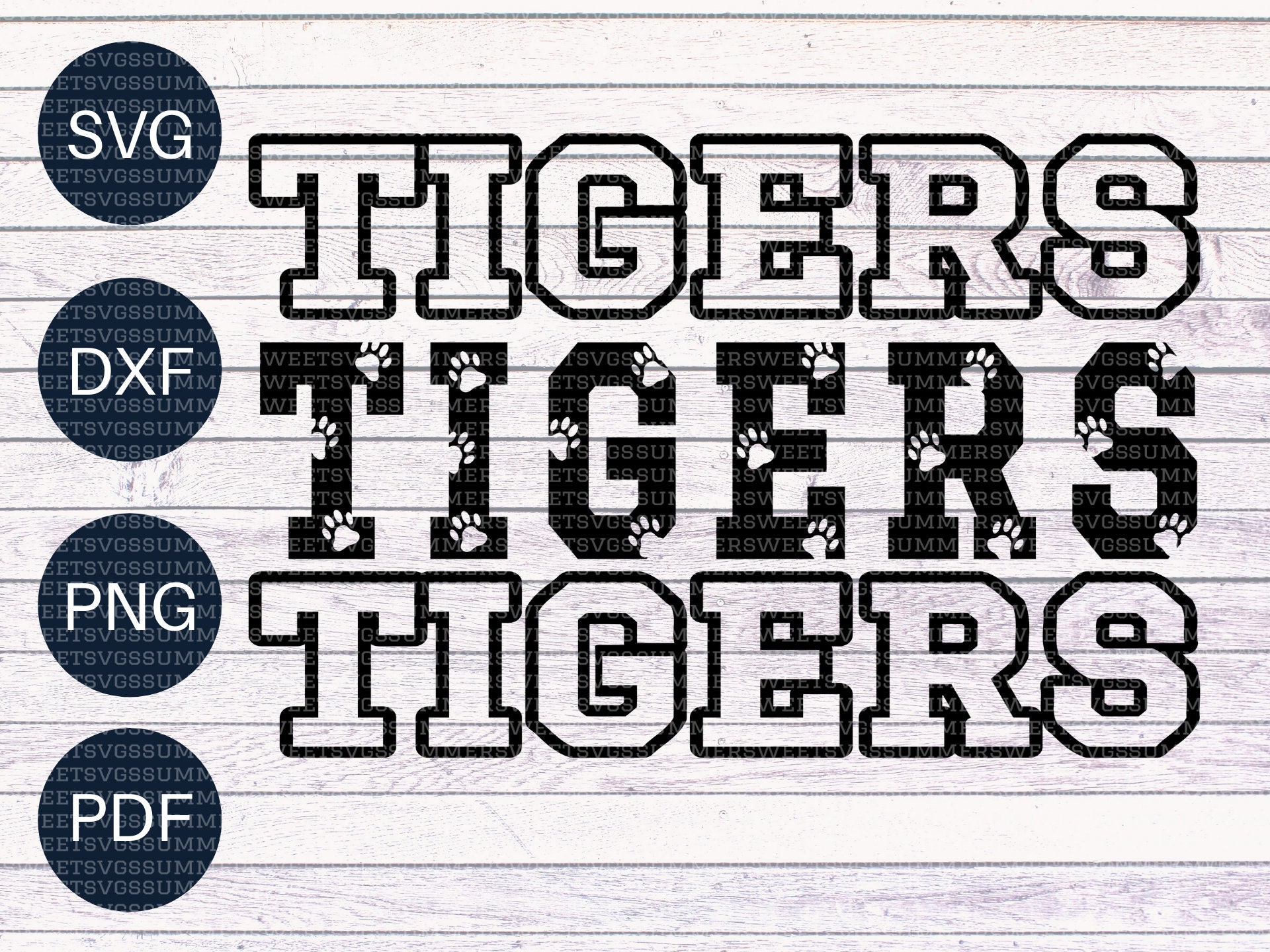 Tiger School Spirit Svg Cheer Svg Cheer Mom Svg Paw Prints - Etsy