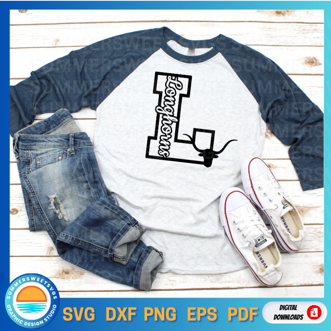 Longhorn Svg, Cheer Svg, Letter L Svg, Cheer Mom, Team Spirit Svg, Cute ...