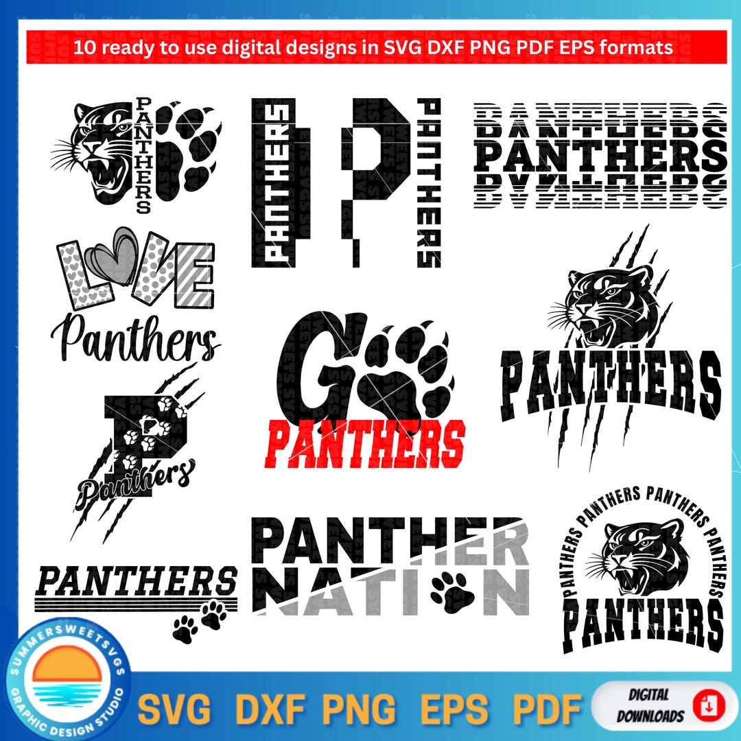 Panthers Svg,panthers Bundle,panthers Clipart Bundle,team Spirit Cut ...