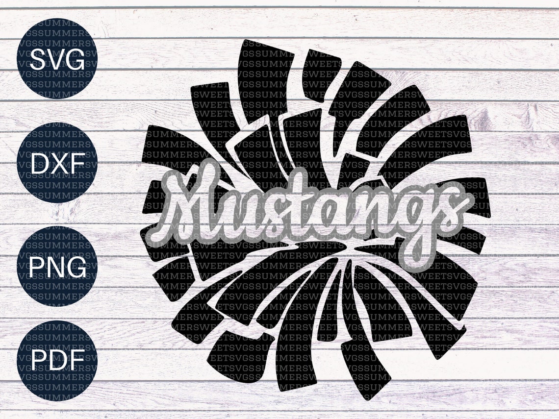 Mustangs Svg Cheer Svg Cheer Coach Svg Pom Pom Cheer Mom - Etsy