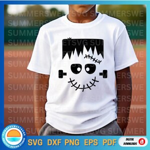 Halloween Svg,frankenstein Face SVG, Monster Face Silhouette Svg, Boy ...