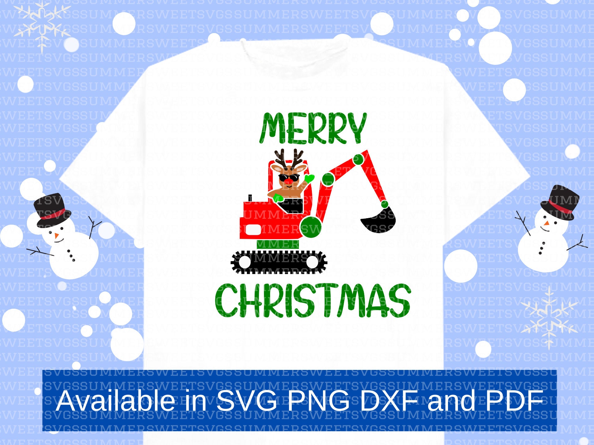 Merry Christmas SVG Bulldozer SVG Boys Christmas Digger Svg - Etsy