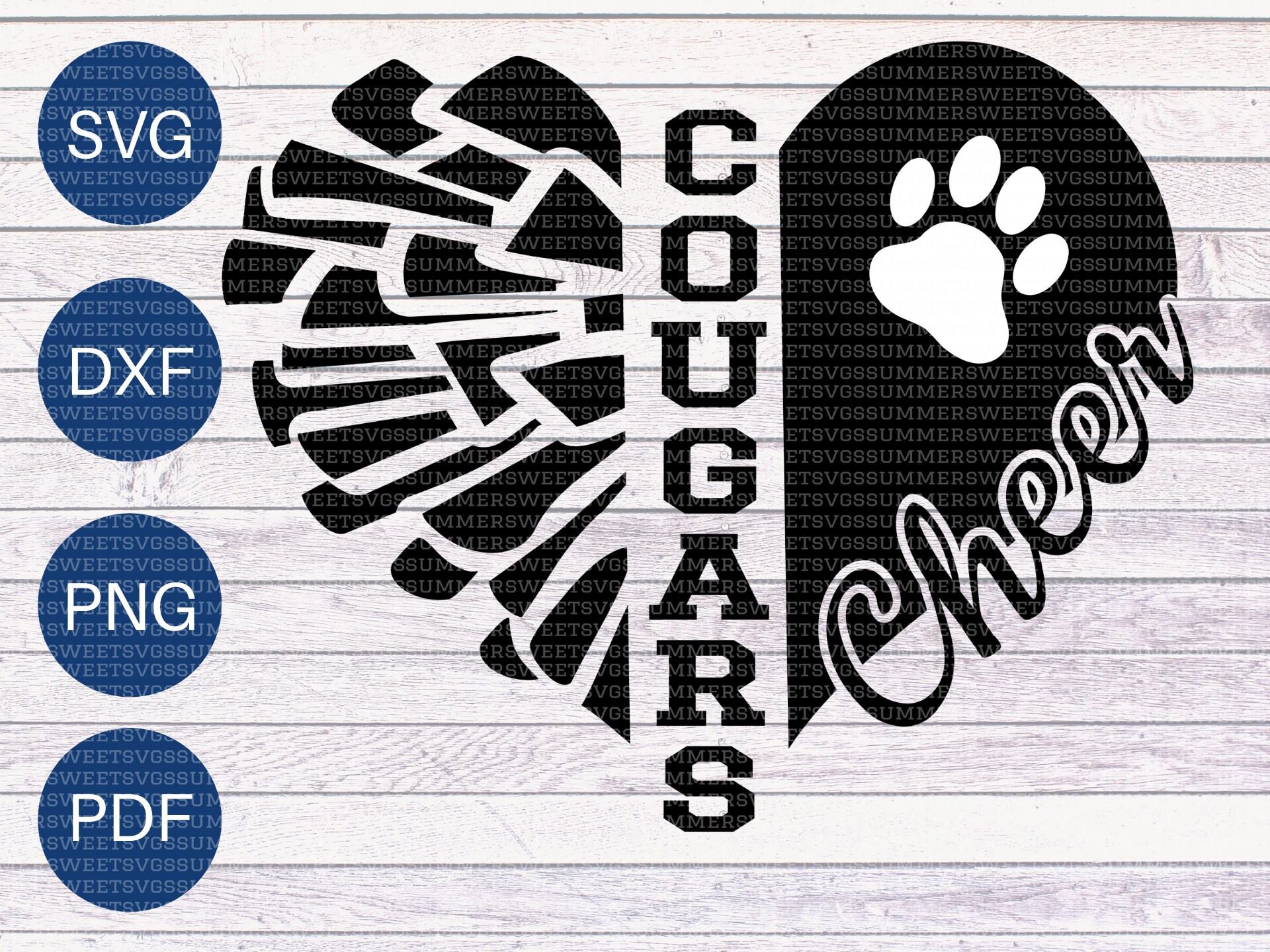 Cheerleader Svg Dxf Png Pom Pom Svg Heart Cheer Squad Cougars | Etsy