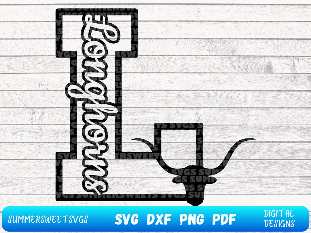 Longhorn Svg Cheer Svg Letter L Svg Cheer Mom Team Spirit - Etsy