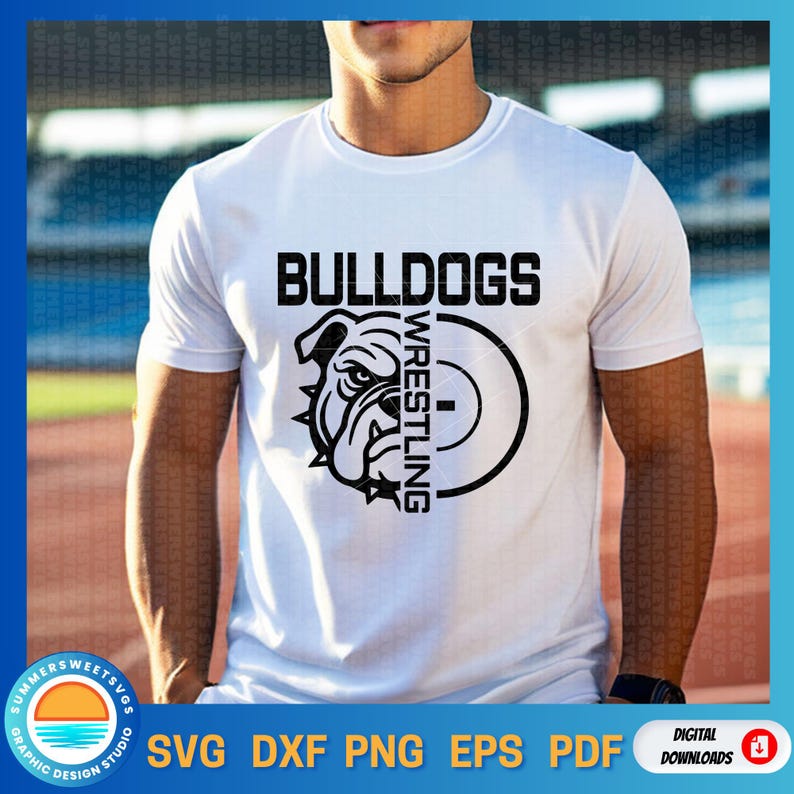 Bulldogs Wrestling Svg Dxf Png Sport Svg Bulldog Wrestler Design Cricut ...