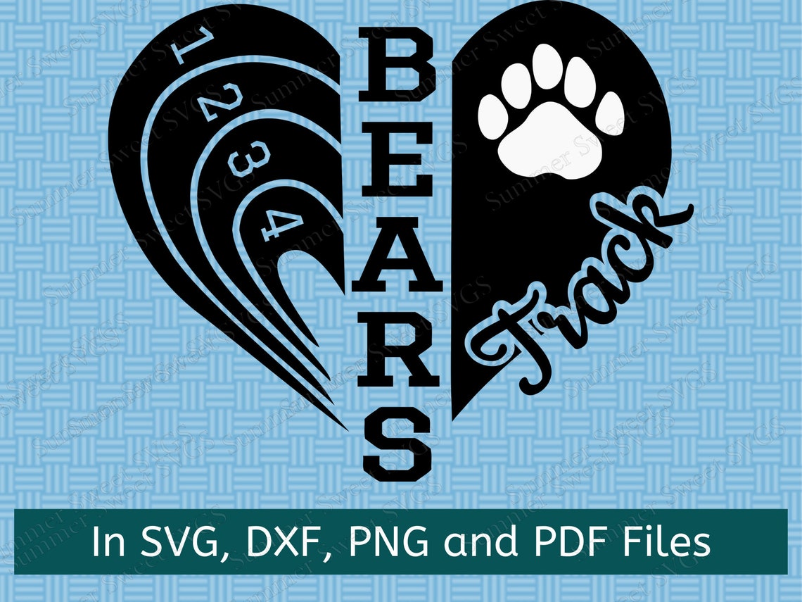 Bears SVG Track and Field Shirt Svg Track Heart Track and | Etsy