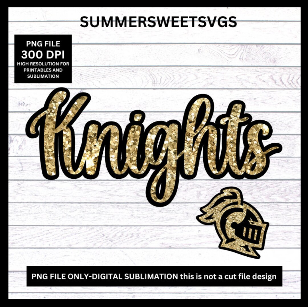 Knights PNG, Knights Sublimation Design, Knights Glitter Look Digital ...