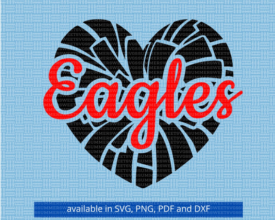 Eagles Svg Cheer Pom Pom SVG Eagle Cheer Svg Cheerleader - Etsy
