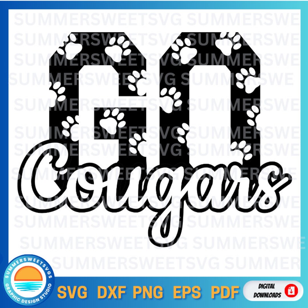 Go Cougars Svg Cutting File,school Spirit Svg, Sublimation Png File ...