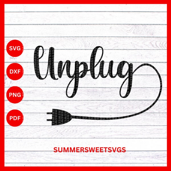 Unplug Svg - Etsy