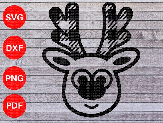 Reindeer Face Cutting File - Etsy