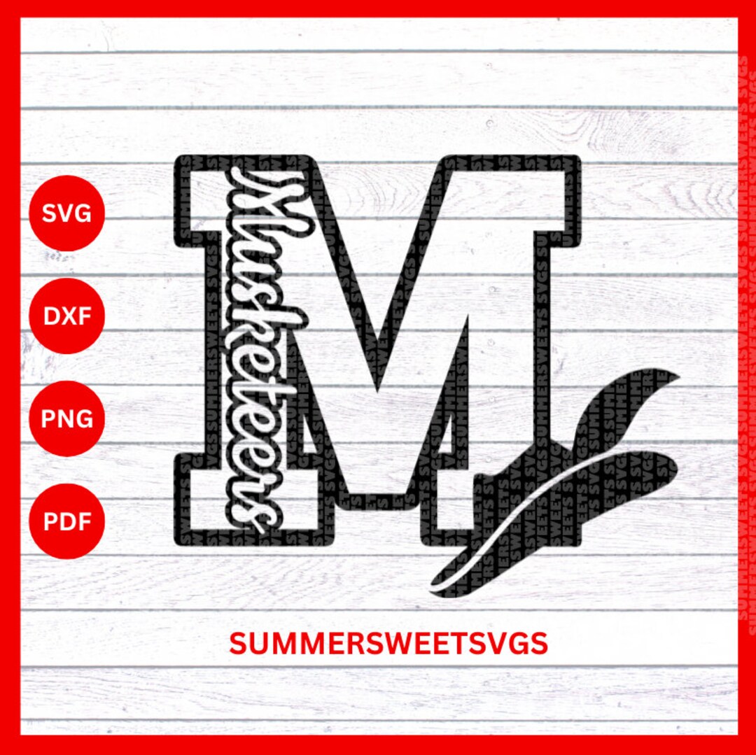 Musketeers Svg School Spirit Svg School Pride Svg Letter M - Etsy
