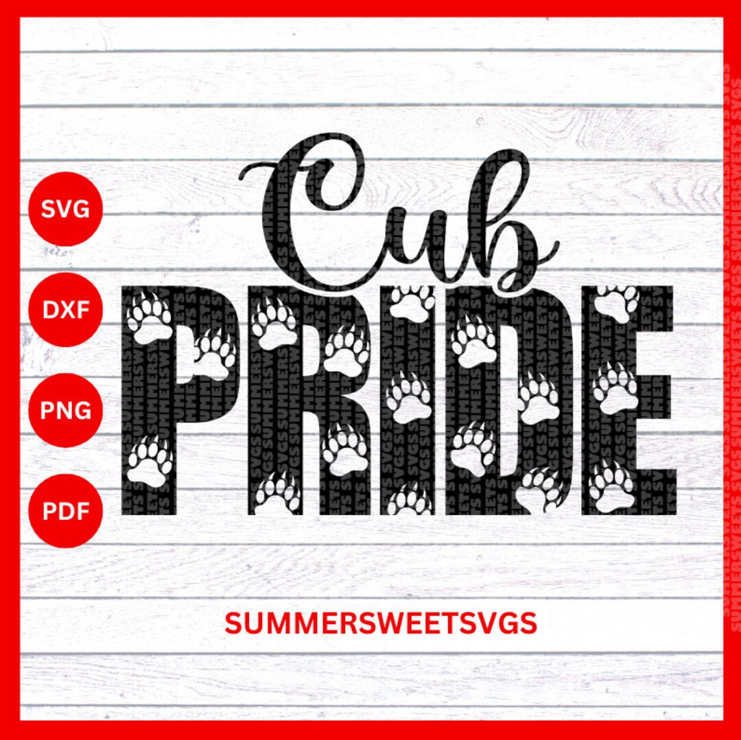 Bear Cub Pride SVG, Paw Print Svg, Team Spirit Svg, Pride Shirt Svg ...