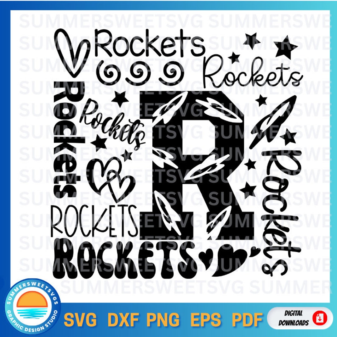 Rockets Typography Svg, Rocket Svg, Rockets Cheer Svg, Team Spirit Svg ...