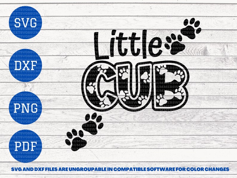 Cub SVG Paw Print SVG Little Cub Elementary School Monogram - Etsy