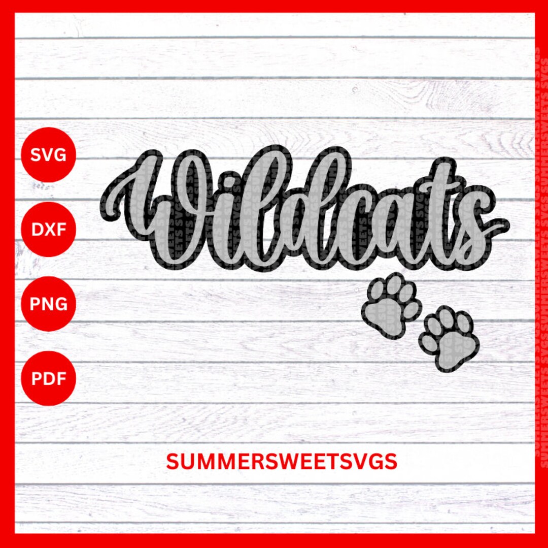 Wildcat SVG Paw Print SVG School Spirit Cut File for Cricut - Etsy