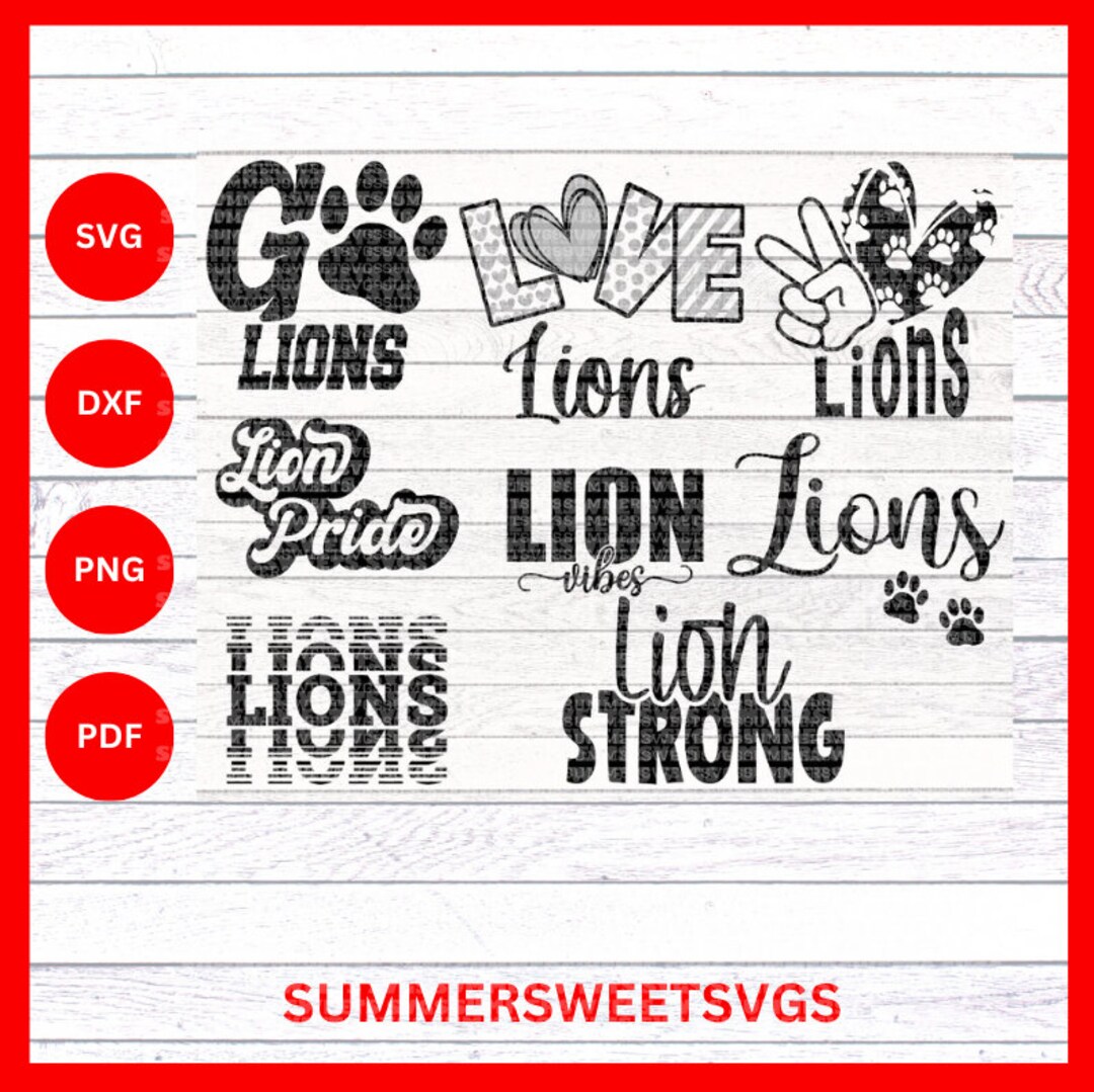 Löwen-Svg-bundle, Löwe SVG, Pfötchenabdruck SVG, Cheerleader, Cheer Mom ...