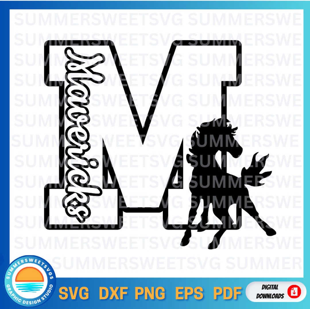 Mavericks Svg, Letter M Svg File, School Pride Svg, School Spirit Cut ...