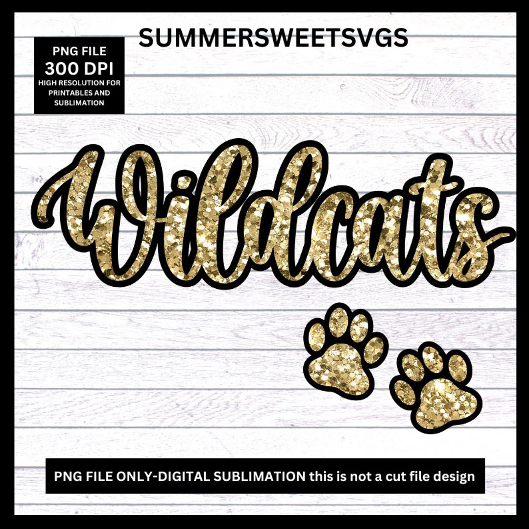 Wildcat PNG, Wildcat Paw Print, Wildcats Sublimation Design, Wildcat ...