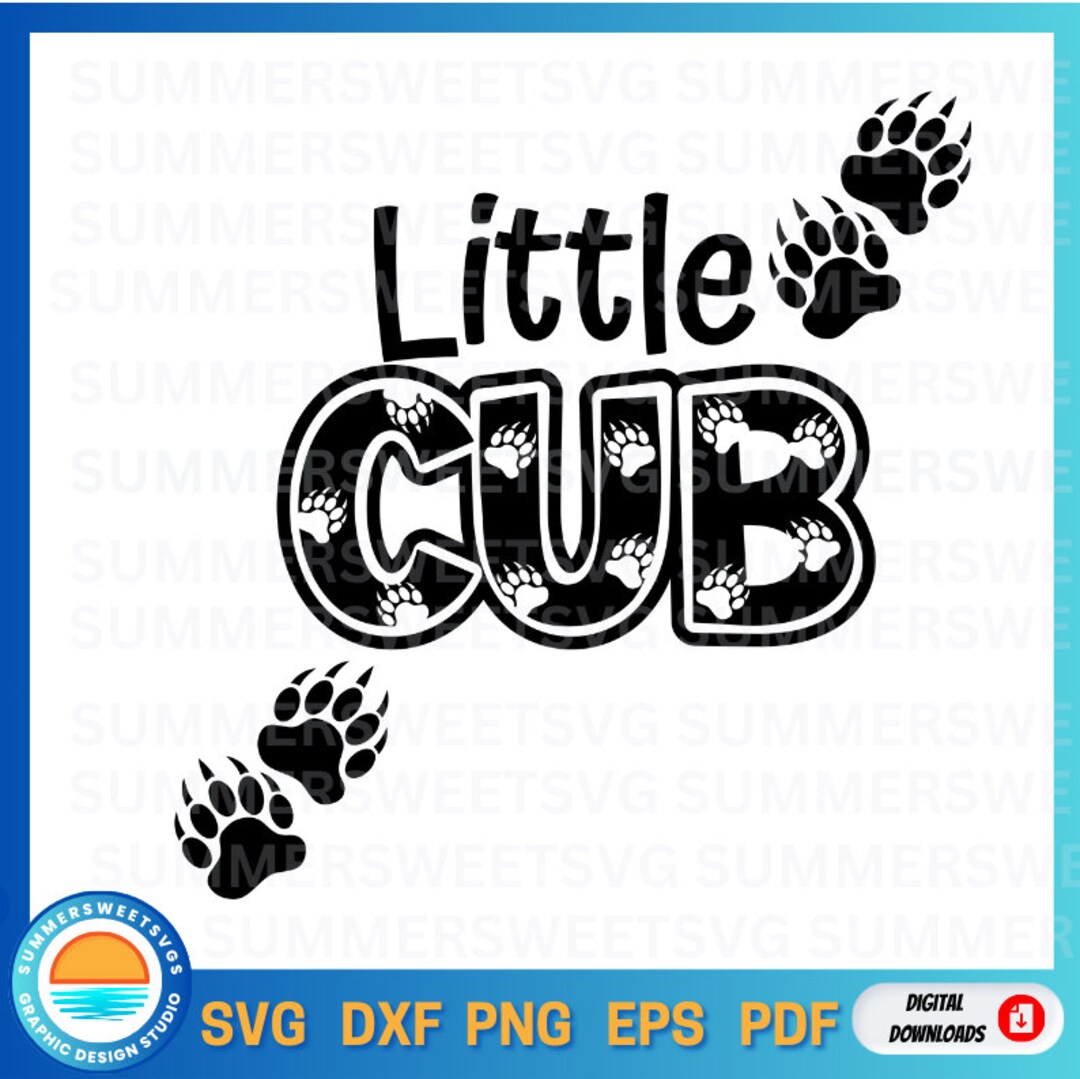 Bear Cub SVG, Paw Print SVG, Little Bear Cub, Elementary School ...