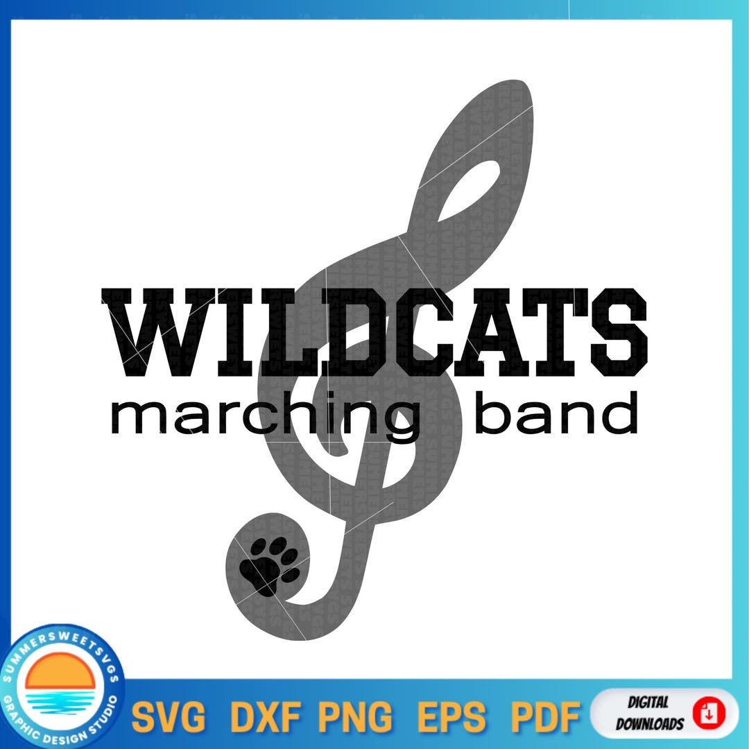 Wildcats SVG, Marching Band Svg, Band Svg, Music Note Svg, Treble Clef ...