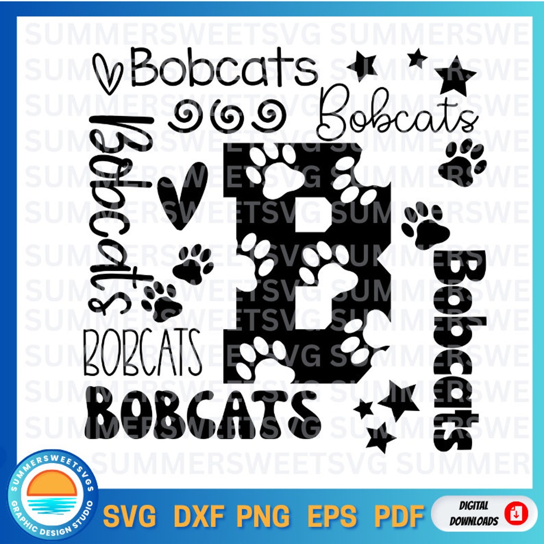 Bobcats Typography Svg, Bobcats Svg, Bobcat School Svg, Team Spirit Svg ...