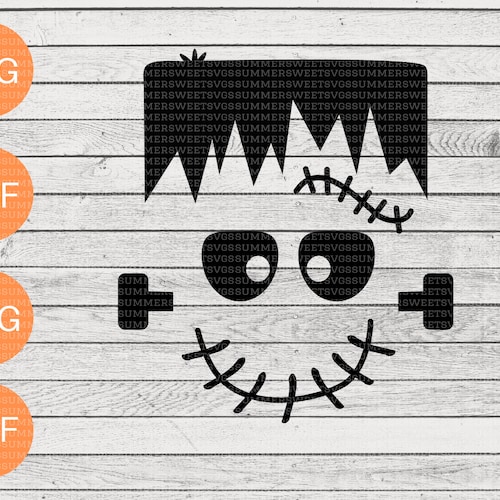 Halloween Svgfrankenstein Face SVG Monster Face Silhouette - Etsy