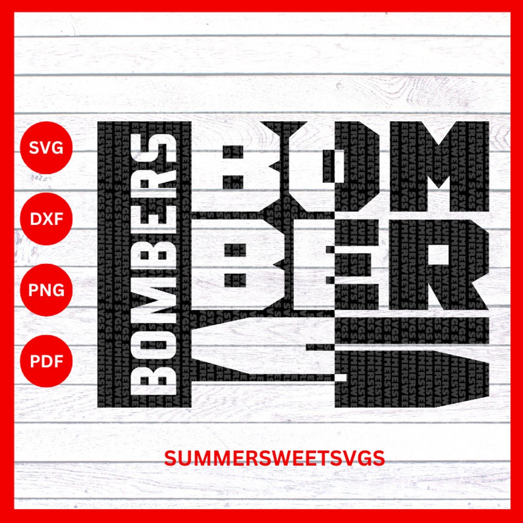 Bomber Svg, Cheer Svg, School Pride Svg, Monogram Cut File, Sublimation ...
