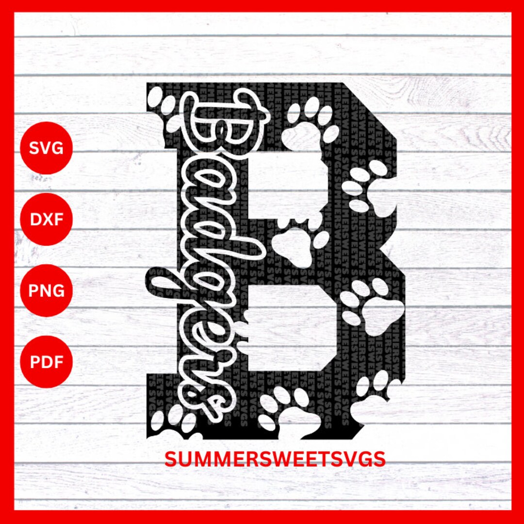 Badgers SVG Cheer Svg Varsity Letter Svg Png Dxf Cricut - Etsy