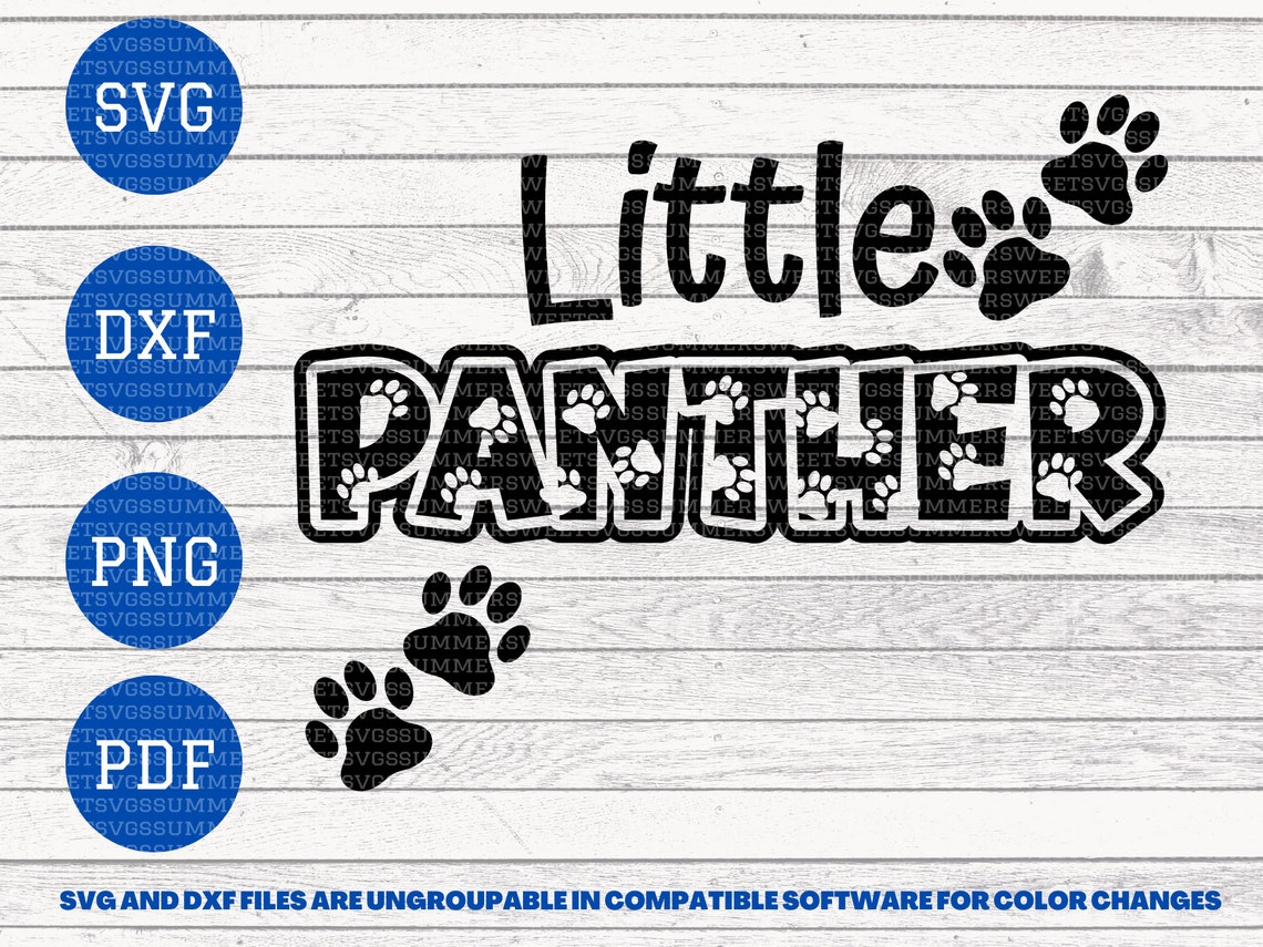 Panther SVG Paw Print SVG Little Panther Elementary School - Etsy