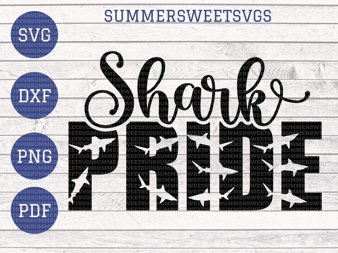 Sharks Svg Shark Pride School Spirit Cheerleader Cricut - Etsy