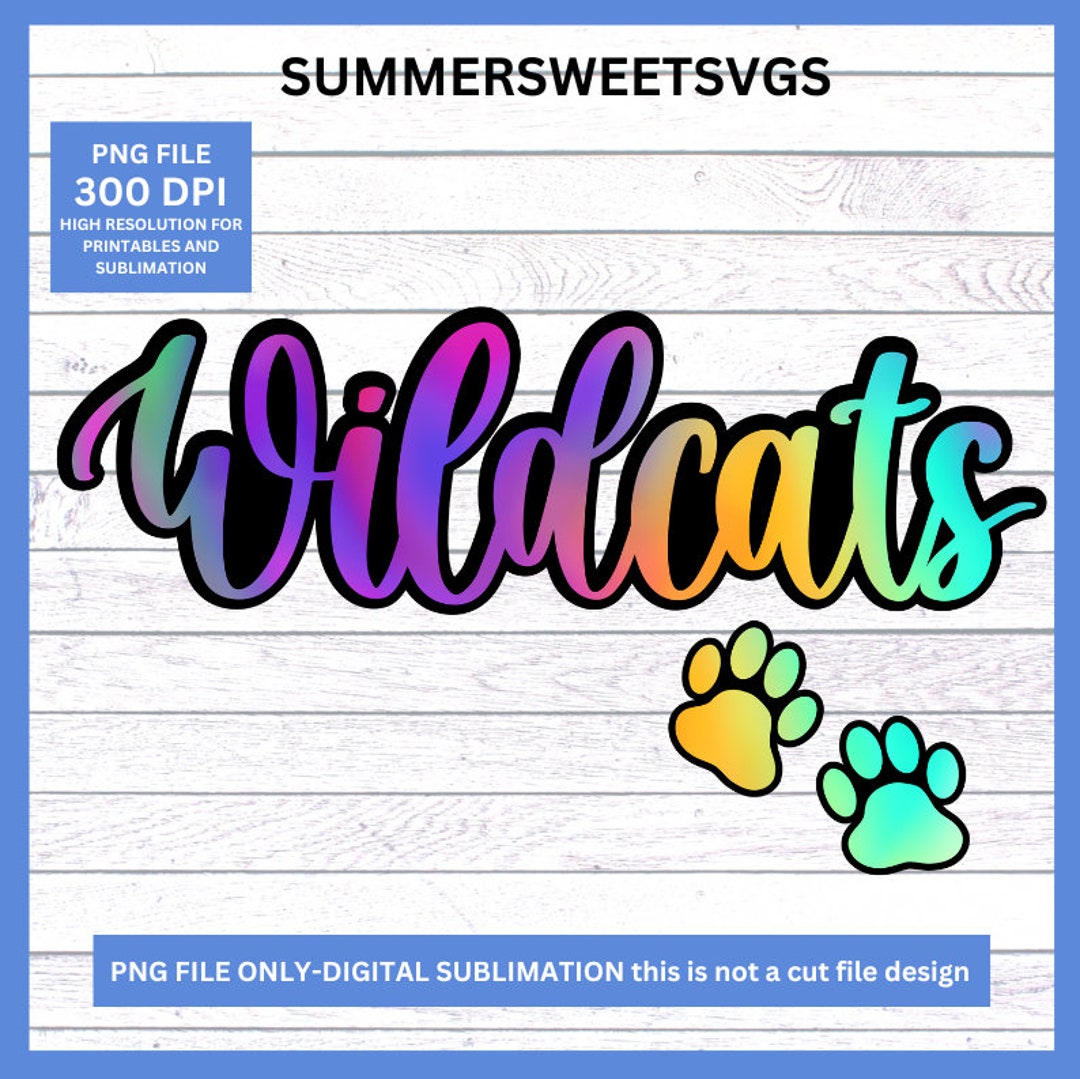 Wildcat PNG, Wildcat Paw Print, Wildcats Sublimation Design, Wildcat ...