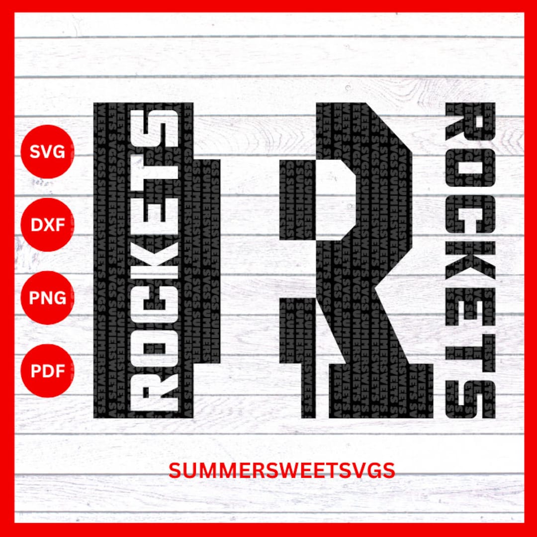 Rockets Svg, Cheer Mom, Rocket, Team Spirit, Cute Cheer Design, Letter ...