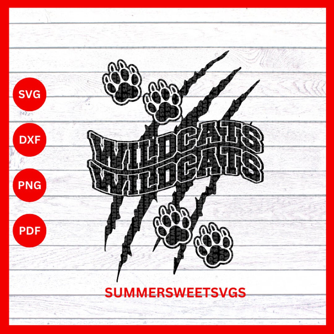 Wildcats Svg Wildcats Png School Spirit Svg Scratch Marks - Etsy