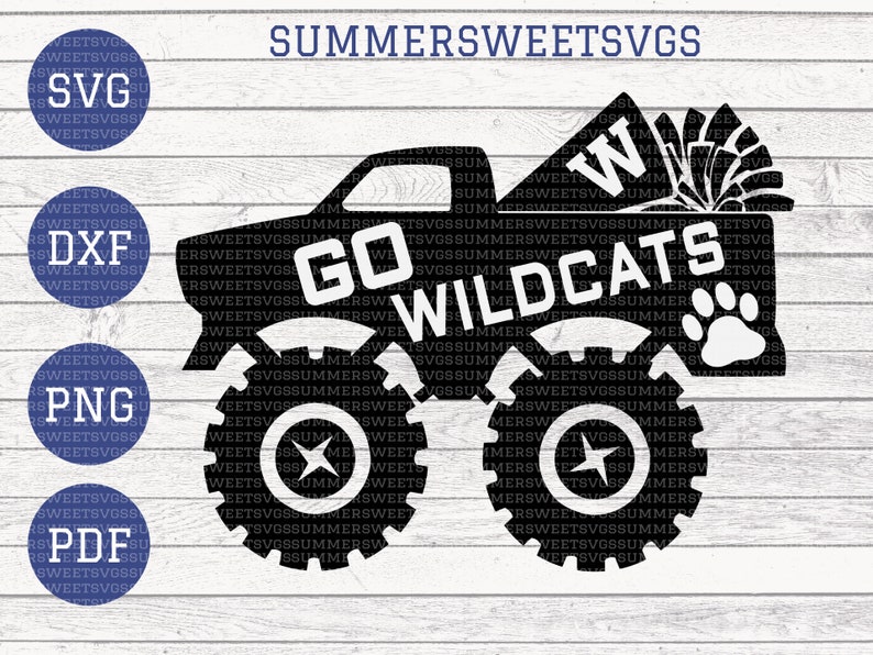Go Wildcat SVG Wildcats Truck Sublimation Png Monogram Svg - Etsy