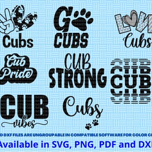 Cubs Svg Bundle, Cubs SVG, Paw Print SVG, Cheerleader, Cheer Mom Svg ...