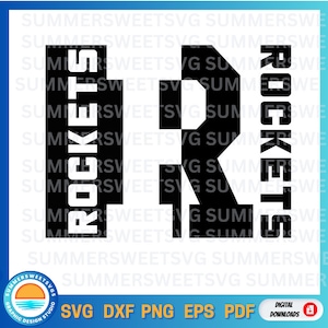 Rockets Svg, Cheer Mom, Rocket, Team Spirit, Cute Cheer Design, Letter ...