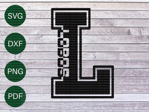 Lobos Svg Big Letter L Svg School Spirit Svg Sublimation - Etsy
