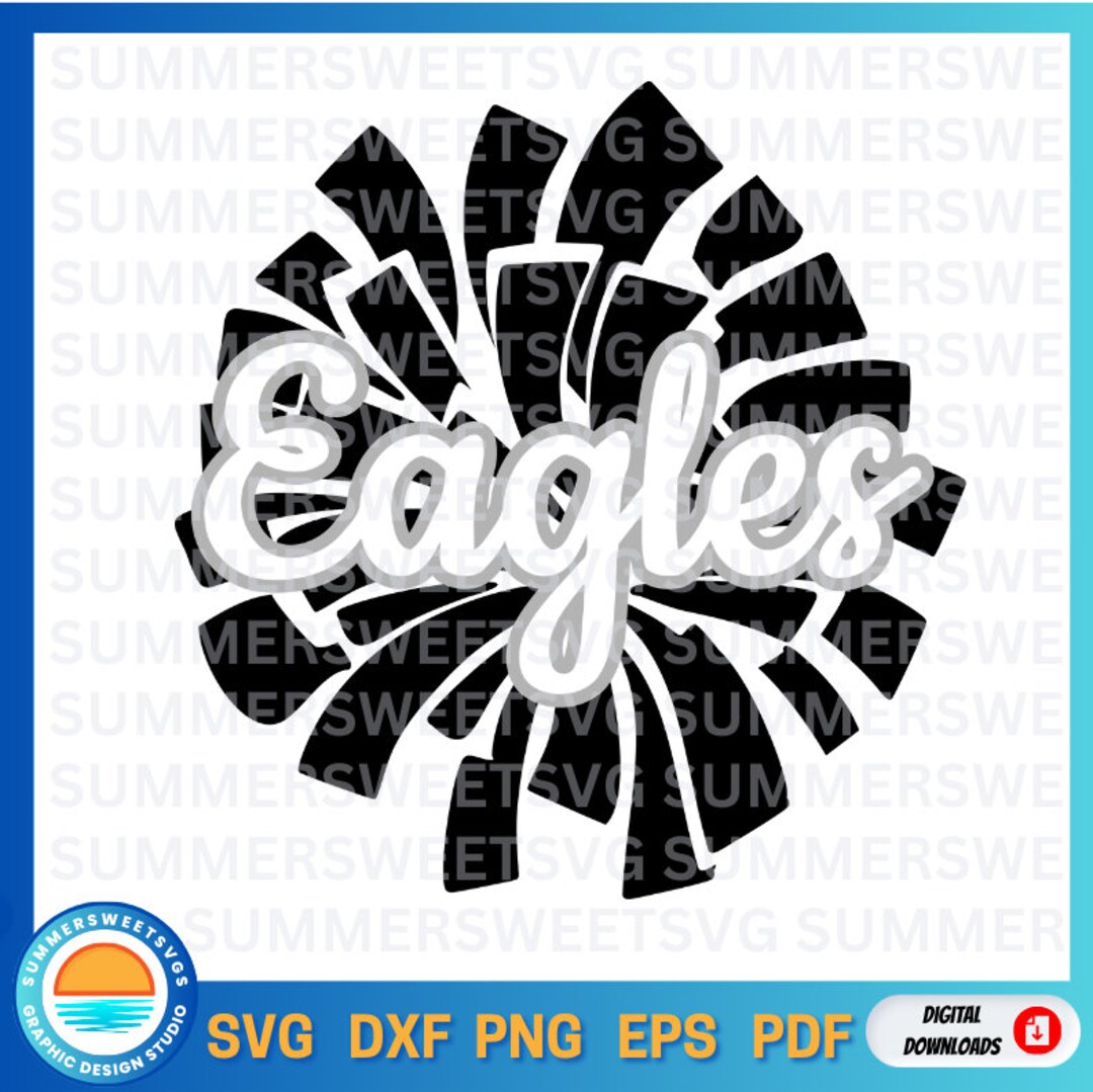Eagles Svg, Cheer Svg, Cheerleader Svg, Pom Pom Svg, Cheer Mom, School ...