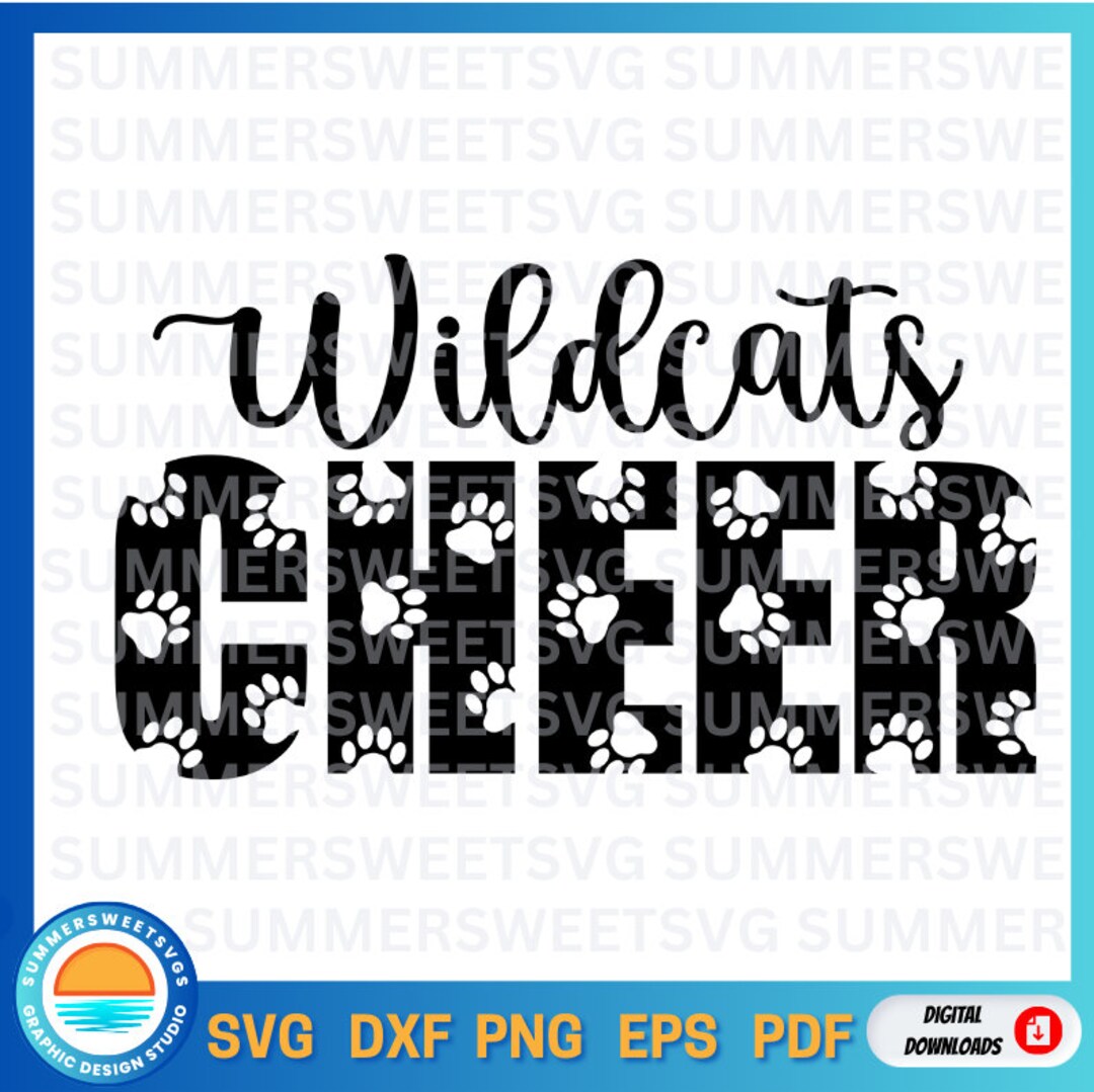 Wildcats Cheer SVG, Cheerleader Svg, Paw Print Cut File, Cricut Cut ...