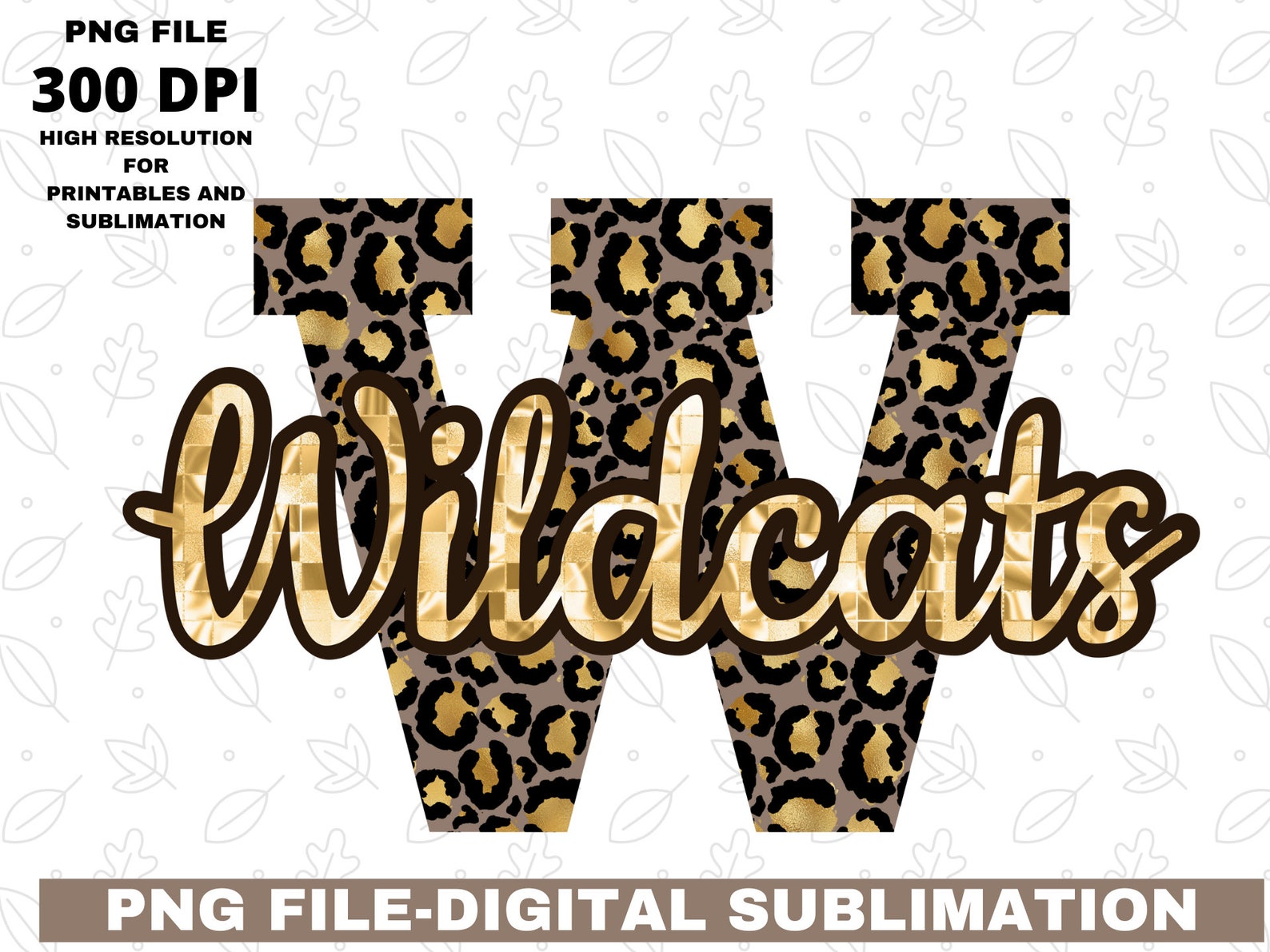 Wildcat PNG Wildcat Leopard Print Png Wildcats Sublimation | Etsy