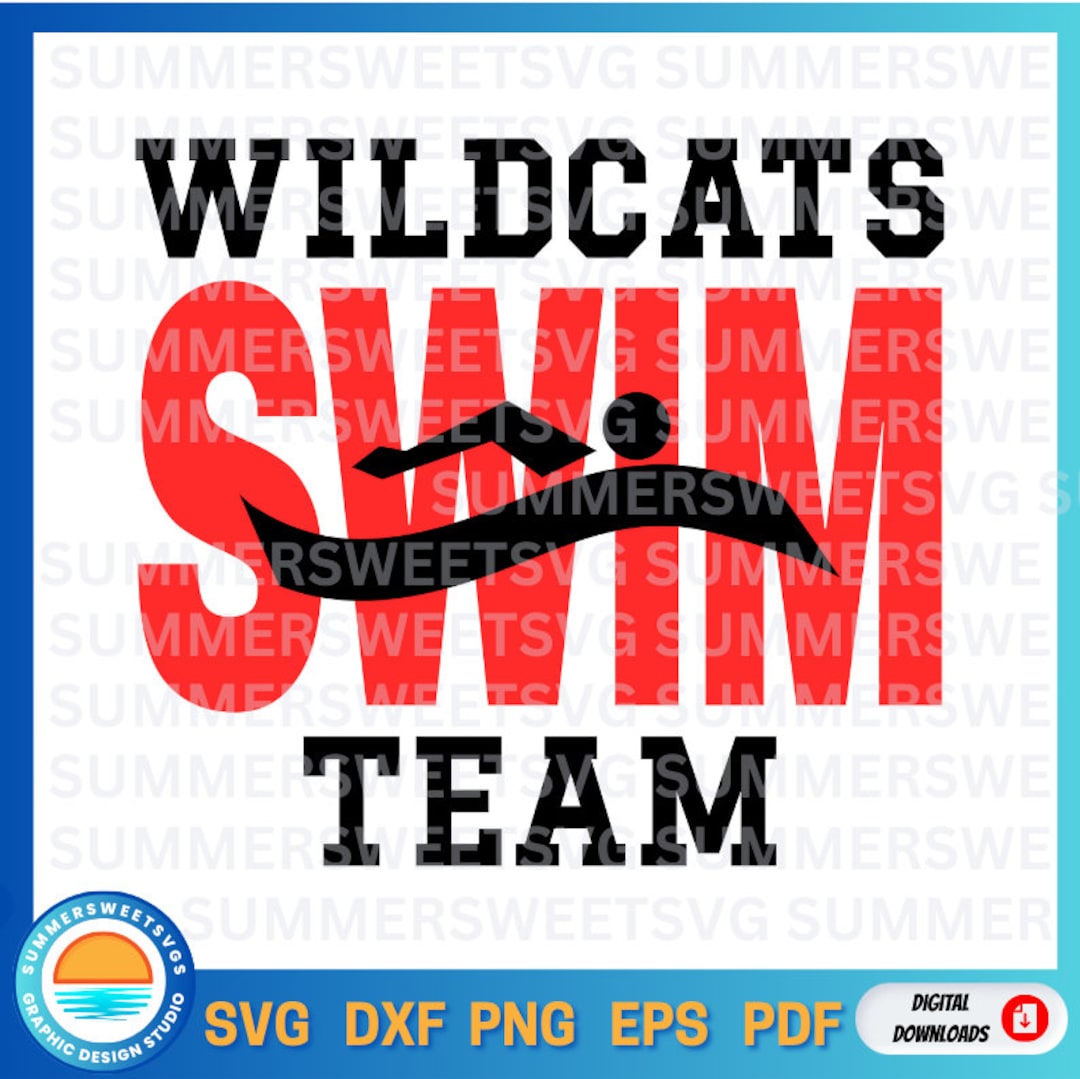 Wildcats Swim Team Svg, Swim SVG, Swim Design, Aquatic Sports, Swimming ...