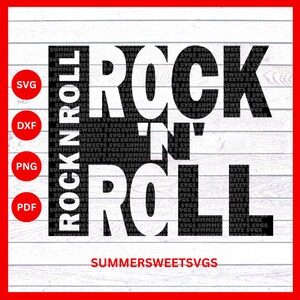 Rock and Roll Svg, Rock & Roll Svg, Rock N Roll Svg, Music Svg, Png ...