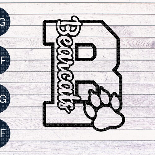 Bearcats Svg File Paw Print Design Svg Cheer Shirt Svg Team - Etsy
