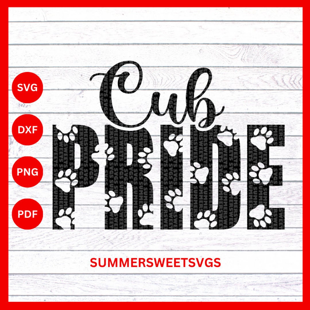 Cub Pride SVG, Paw Print Svg, Team Spirit Svg, Pride Shirt Svg, Cheer ...
