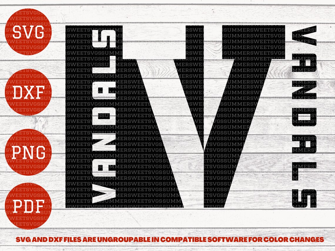 Vandal Svg School Pride Cut File Monogram Design - Etsy