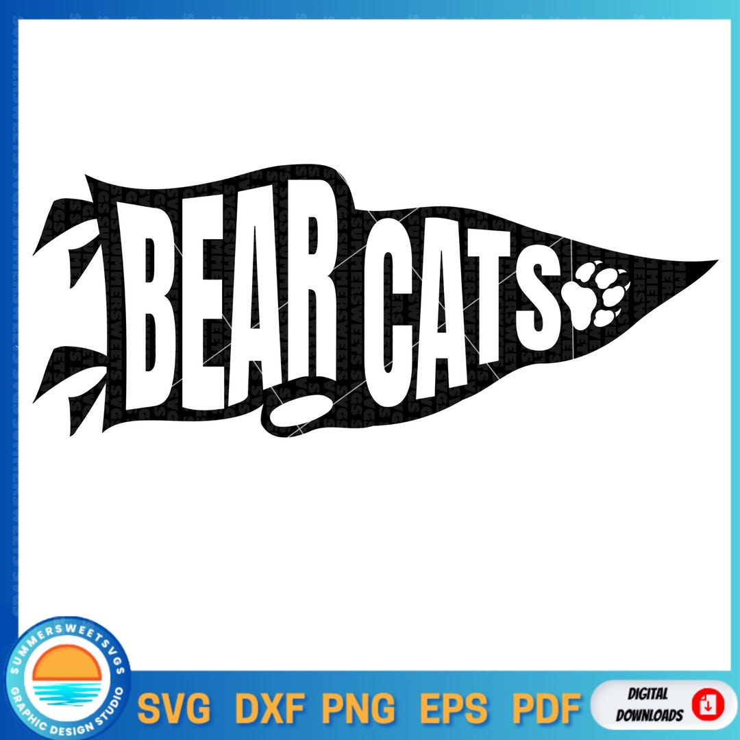 Bearcat Svg,bearcat Png,varsity Pennant Svg,school Spirit Png,kids ...