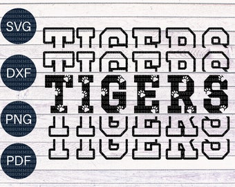 Tigers Stacked Svg - Etsy