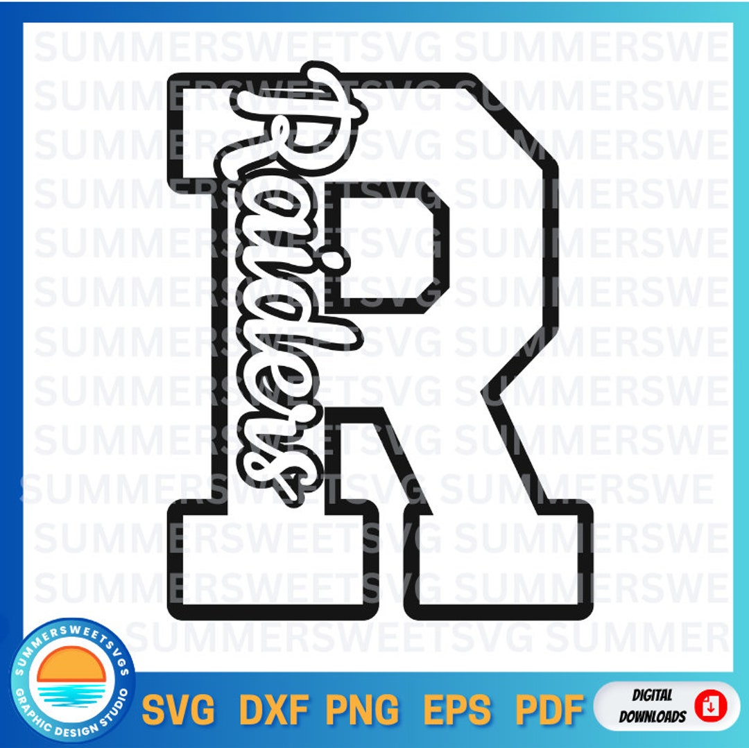 School Pride SVG Dxf Png Cheer School Spirit Raiders Letter R Cut File ...