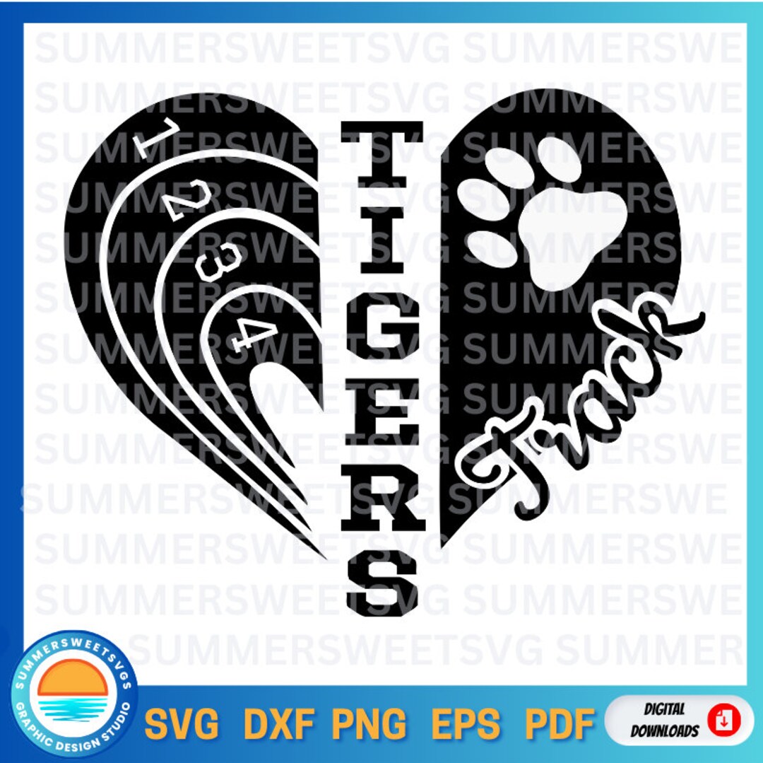 Tigers Svg, Track Svg, Track and Field Svg, Team Spirit Svg, Track ...